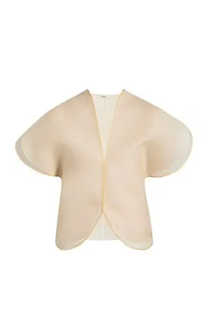 Khaite Briar Silk-Organza Top Nude