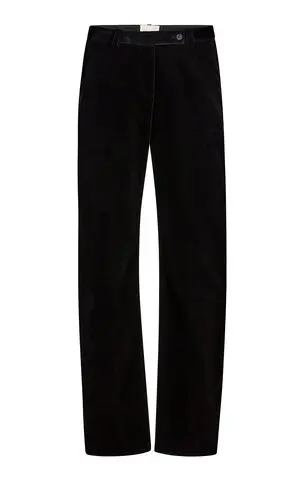 Khaite Hunter Velvet Wide-leg Pants - Black