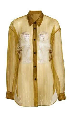 Khaite Goya Silk-organza Top - Olive