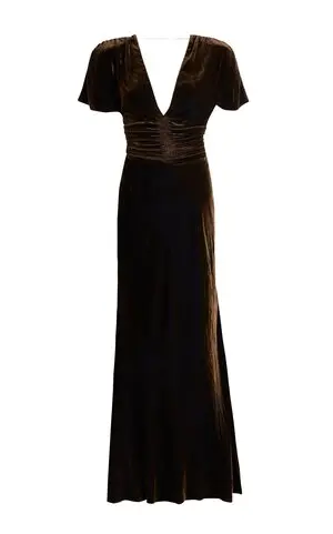 Ralph Lauren Charisse Velvet Gown - Brown