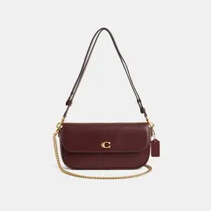 COACH Restored Brook Flap Chain Bag Brass/merlot