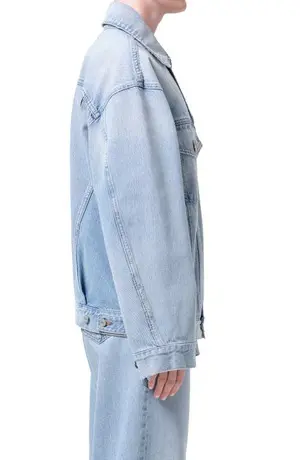 AGOLDE Oversized Denim Trucker Jacket - Scroll Light Indigo