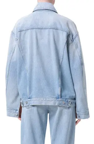 AGOLDE Evin Oversize Denim Trucker Jacket - Scroll Lt Ind
