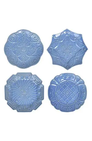 JULISKA Jardin Du Monde Set Of 4 Salad Plates - Chambray