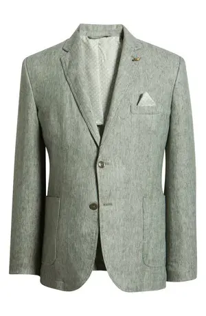 Johnston & Murphy Conley Linen Blend Blazer - Sage Washed Linen