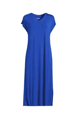 LANDS' END Short Sleeve Cooling Midi Nightgown