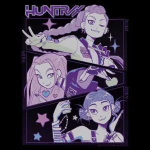 KPOP DEMON HUNTERS Huntrix Group Panels Graphic T-shirt