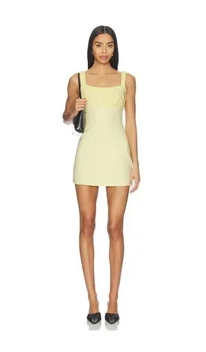 Majorelle Tate Mini Dress In Lemon - Butter Yellow