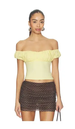 Majorelle Tatum Top In Lemon - Butter Yellow