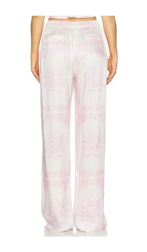 LoveShackFancy Helia Pant In White,pink