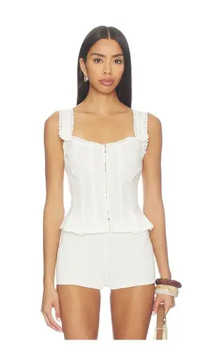 Free People Bridgette Corset Top In Ivory - Clean Ivory