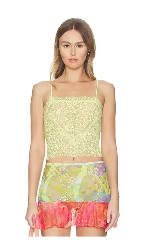 Free People Love And Lace Cami In Lemon - Lemon Water