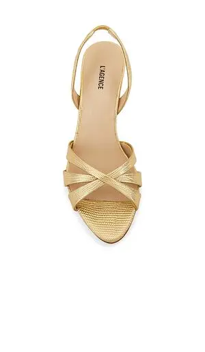 L'Agence Colwill Ii Slingback Heel - Gold Lizard
