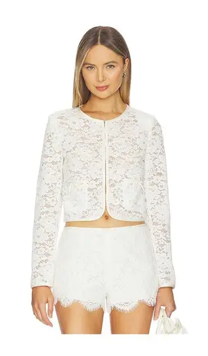 LoveShackFancy Junetta Jacket - Ivory