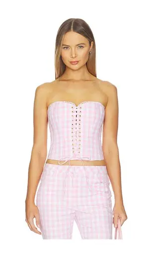 LoveShackFancy Bensen Bustier In Pink