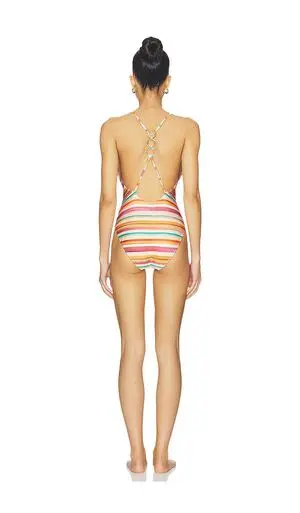 L'Agence Plunge One Piece In Peach,orange