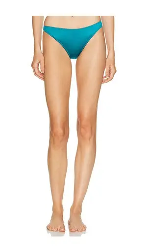 L'Agence Jean Scoop Front Bikini Bottom In Teal - Crystal Teal