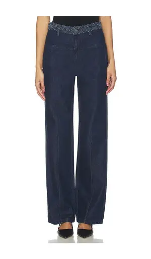 FAVORITE DAUGHTER The Leave An Impression Trouser In Blue - Marfa