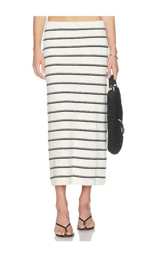 L*Space Ravello Skirt In Black,white - Mykonos Stripe