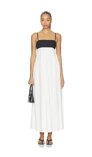 L*Space Raveena Dress In White - Black & Cream