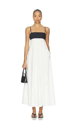 L*Space Raveena Dress In White - Black & Cream