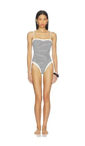 L*Space Lspace Tess One Piece In Black,white. Sailing Along Stripe
