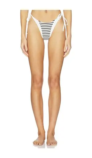 L*Space Riannon Bottom In Black,white - Sailing Along Stripe