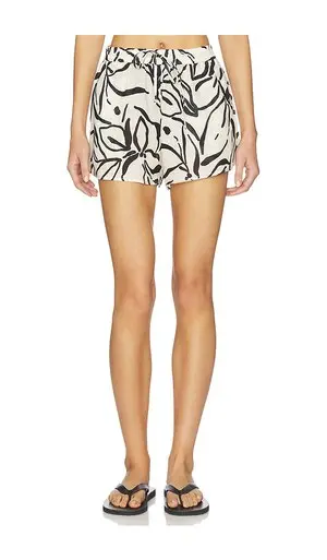 L*Space Rio Short In Black,white - Heavy Petal