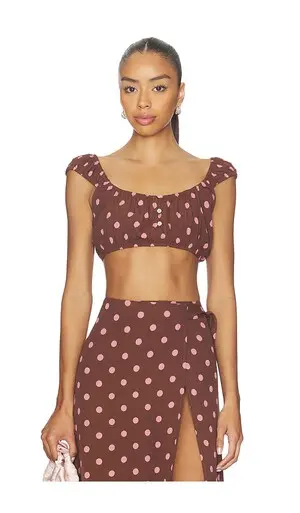 L*Space Ever Top In Brown - Alotta Polka Dot