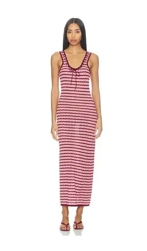 L*Space Rosalie Maxi Dress In Pink,burgundy - Strawberry Stripe