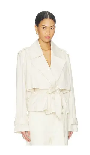 Joe's Jeans The Liz Cropped Trench Coat - Ecru