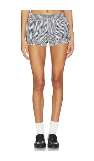 MORE TO COME Halley Bloomer Short In Black - Black Gingham