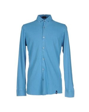 DRUMOHR Man Shirt Slate Blue Size S Cotton Slate Blue