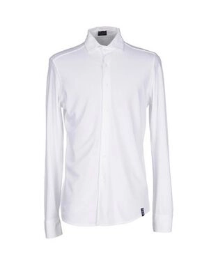 DRUMOHR Man Shirt Slate Blue Size S Cotton White