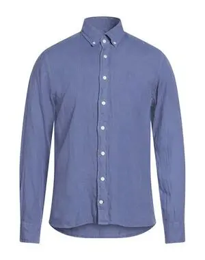 HACKETT Shirt Slate Size Linen - Blue