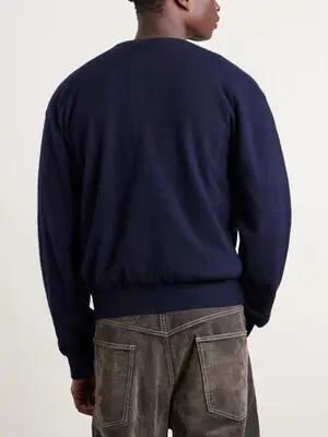 Auralee Brushed Cashmere And Cotton-blend Cardigan