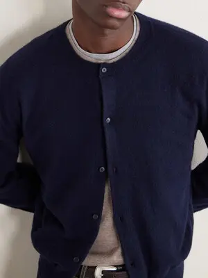 Auralee Brushed Cashmere And Cotton-blend Cardigan