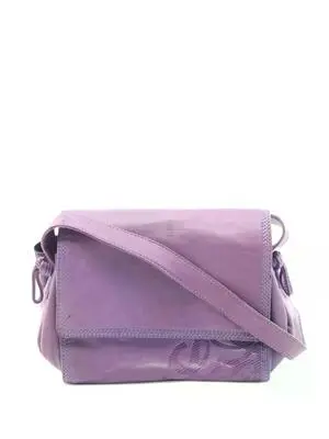 Loewe 2000s Anagram Leather Shoulder Bag - Purple