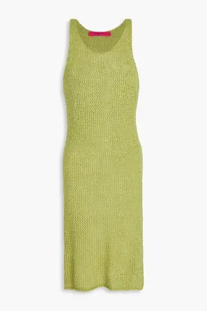 THE ELDER STATESMAN Bouclé-knit Mulberry Silk Mini Dress