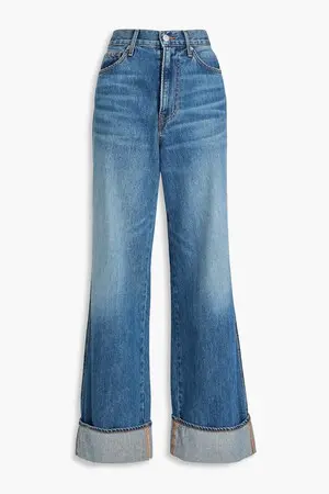 Veronica Beard Taylor Highrise Wideleg Jeans - Mid Denim