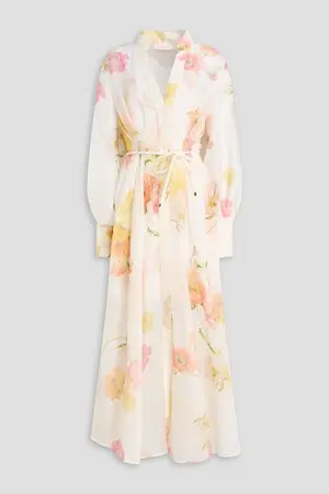 Floral Print Fil Coupé Chiffon Dresses