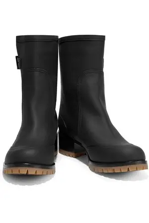 Red Valentino Coated Leather Ankle Boots