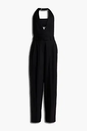 TOM FORD Woolblend Twill Halterneck Jumpsuit - Black