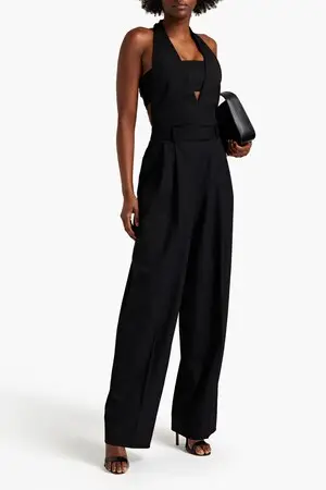TOM FORD Woolblend Twill Halterneck Jumpsuit