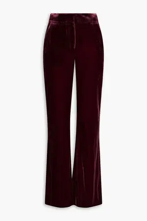 Veronica Beard Lebone Velvet Wideleg Pants - Burgundy