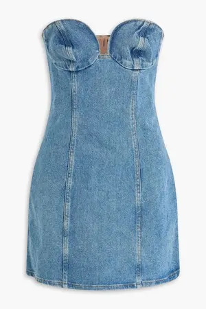 Magda Butrym Strapless Denim Mini Dress
