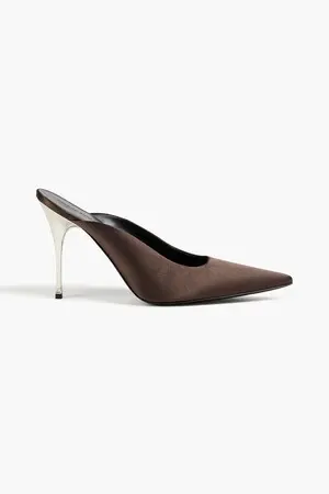 Magda Butrym Satin Mules - Chocolate