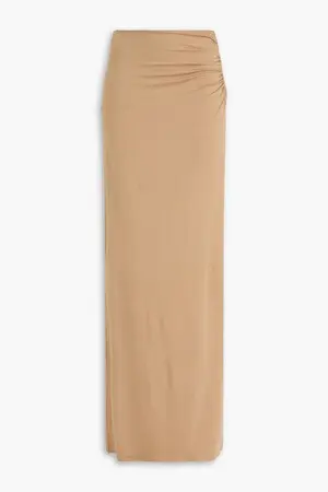 Magda Butrym Ruched Stretchjersey Maxi Skirt - Neutral