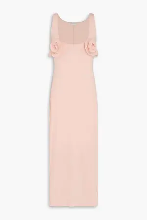Magda Butrym Floral-Appliquéd Jersey Midi Dress - Pastel Orange
