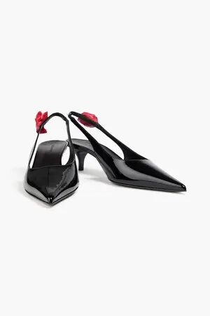 Magda Butrym Floral Appliquéd Slingback Pumps
